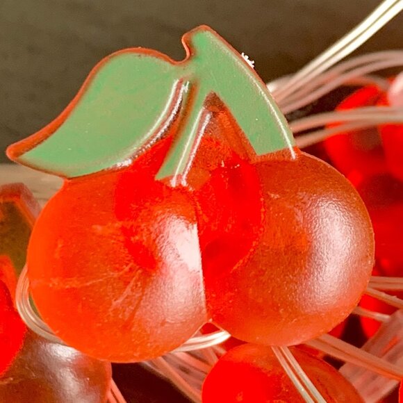 Accents | 66 Ft 2 Led Lights Pair Of Red Cherries Cherry Fairy String ...